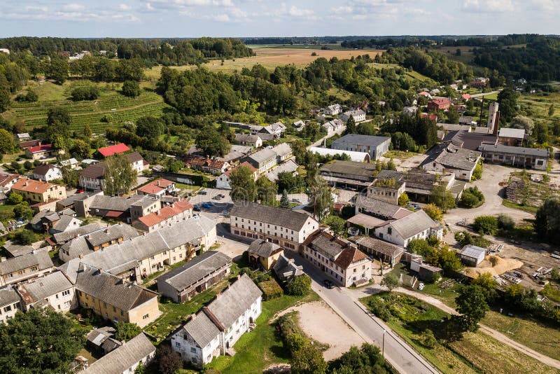 Aerial View of Town Sabile, Latvia Stock Photo - Image of hill, people ...
