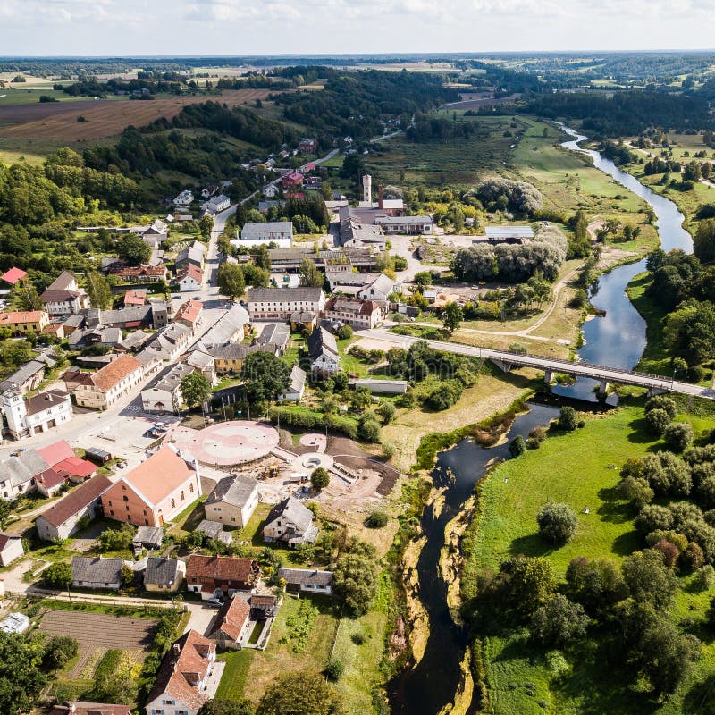 Aerial View of Town Sabile, Latvia Stock Photo - Image of architecture ...