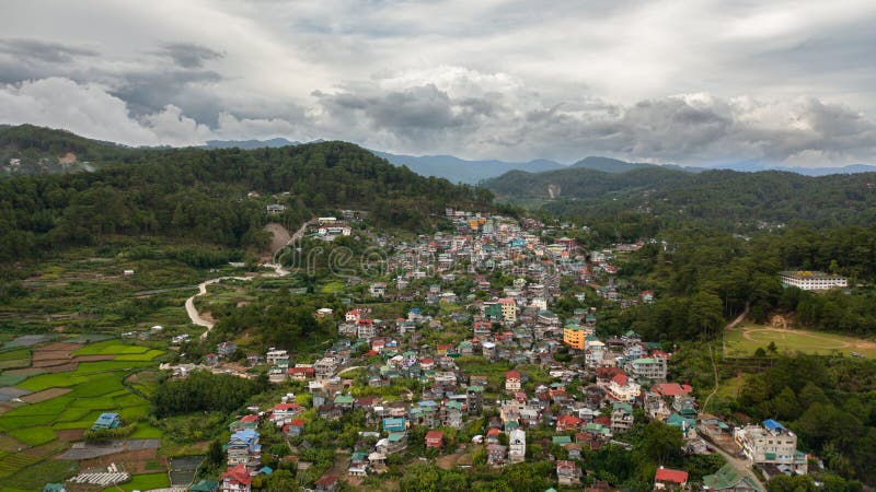Aerial View Town of Sagada, Philippines. Stock Photo - Image of ...