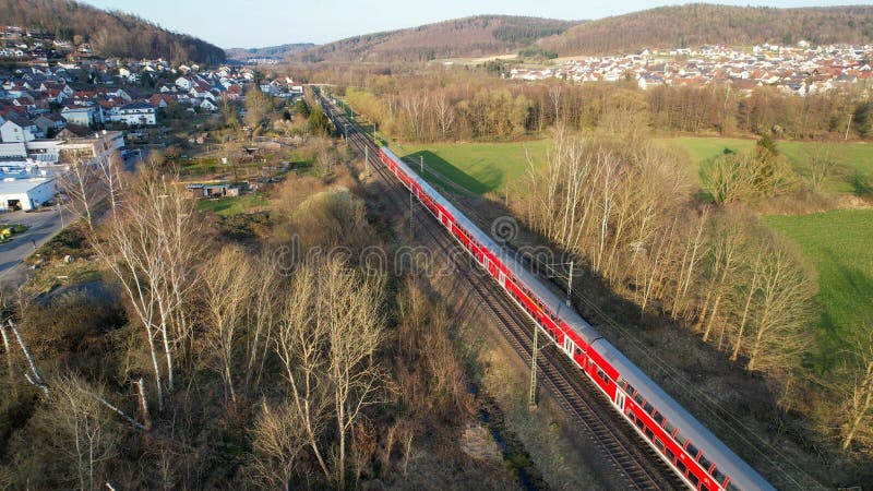 Aerial View of a Train on the Deutsche Bahn, Germany Stock Image ...