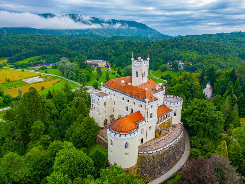Aerial View of Trakoscan Castle in Croatia Stock Photo - Image of ...