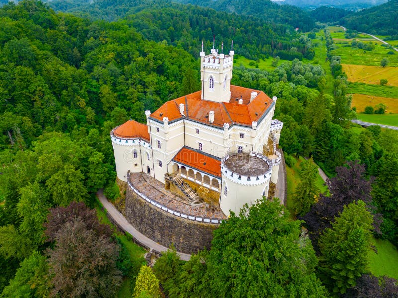 Aerial View of Trakoscan Castle in Croatia Stock Photo - Image of ...