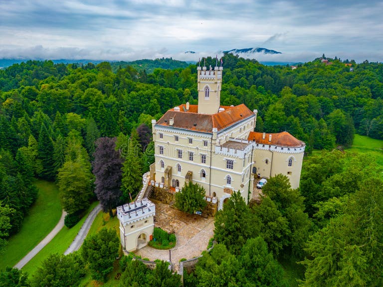 Aerial View of Trakoscan Castle in Croatia Stock Image - Image of ...