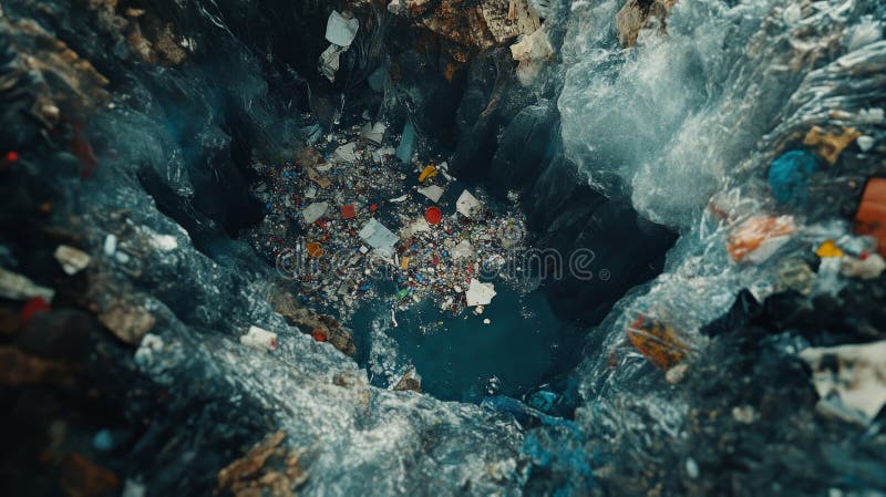 Aerial View of Trash Pit Full of Plastic Waste and Debris Stock ...