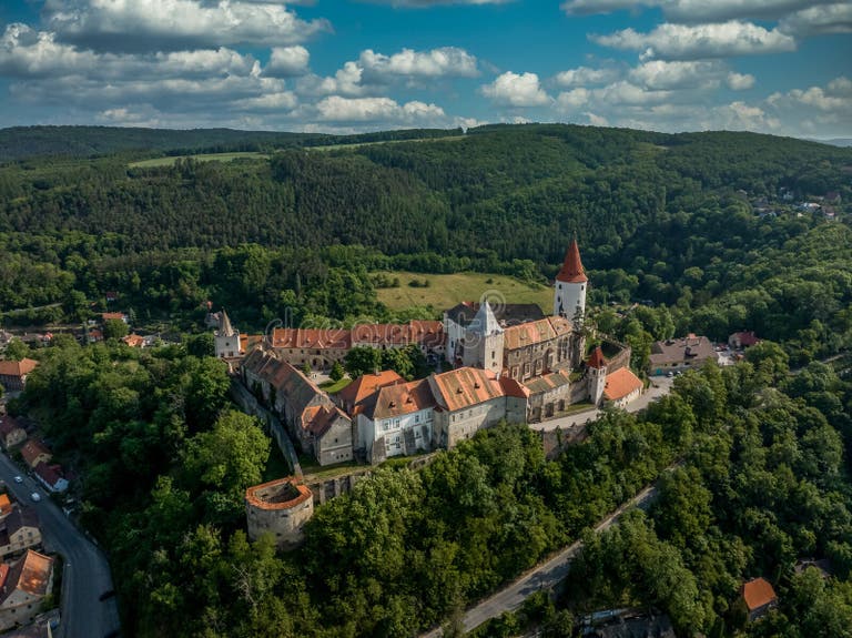 Aerial View of Triangular Shape Restored Gothic Medieval Castle ...