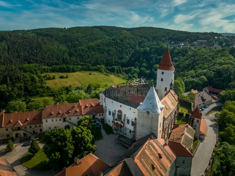 Aerial View of Triangular Shape Restored Gothic Medieval Castle ...