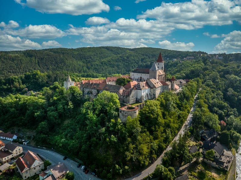 Aerial View of Triangular Shape Restored Gothic Medieval Castle ...