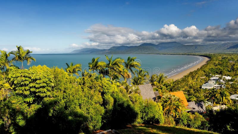 Aerial View of Tropical Coastal Area Stock Image - Image of plant ...