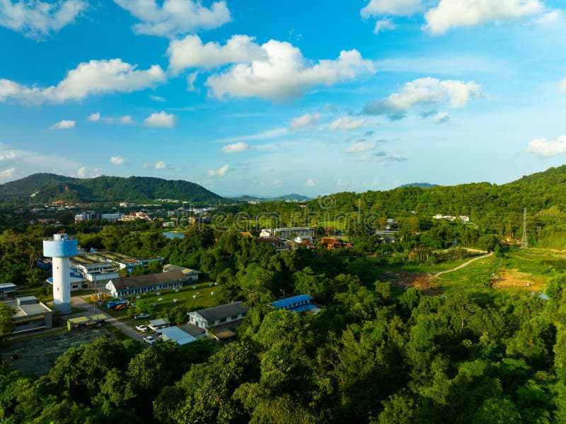 Aerial View Tropical Forest Trees Mountains at Phuket Thailand Stock ...