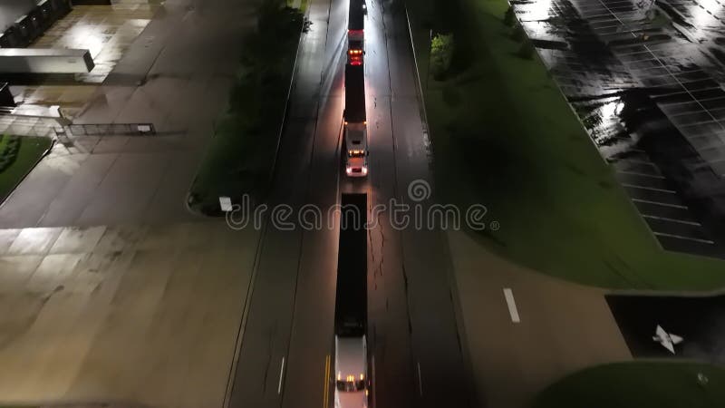 Aerial View of Trucks in a Line for Loading and Unloading. Stock ...