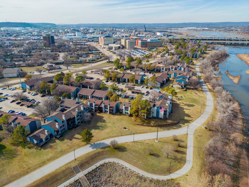 Aerial View of the Tulsa Cityscape Editorial Photography - Image of ...