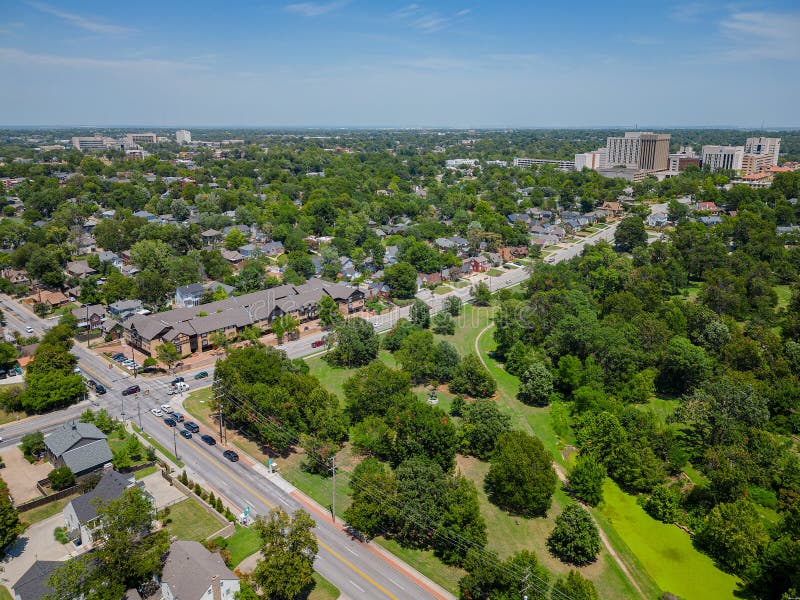 Aerial View of the Tulsa Cityscape Stock Photo - Image of drone, city ...