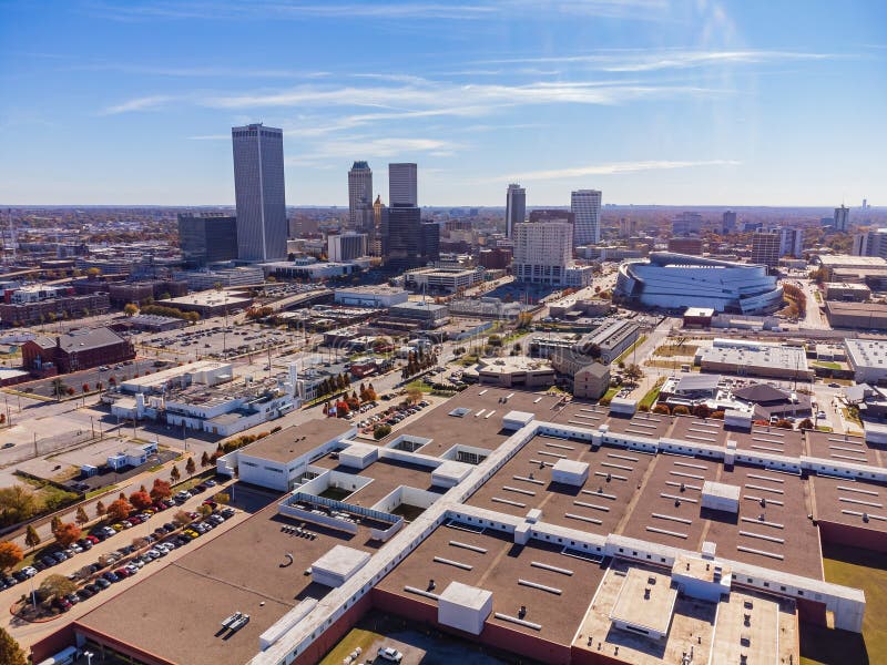 Aerial View of the Tulsa Downtown Stock Photo - Image of residence ...