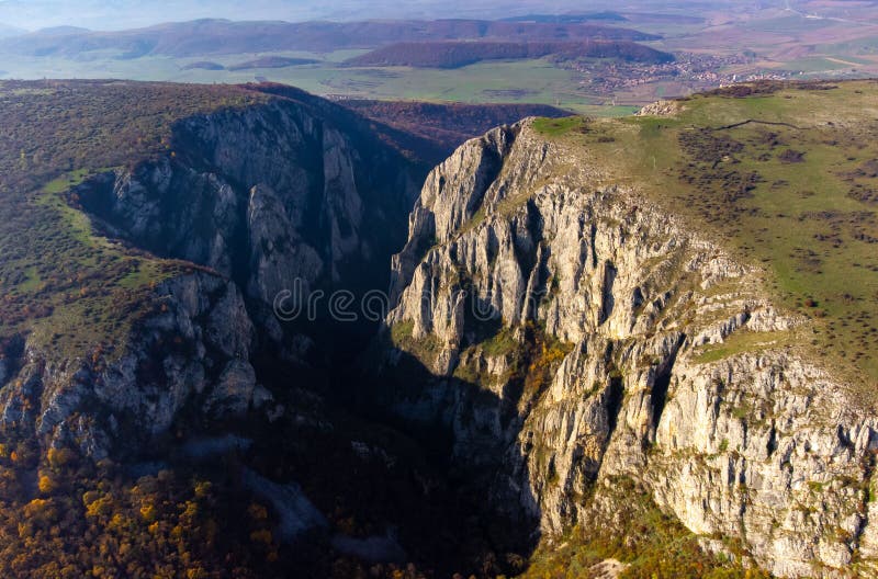 Aerial View of the Turda Gorge - Romania Stock Photo - Image of cliff ...