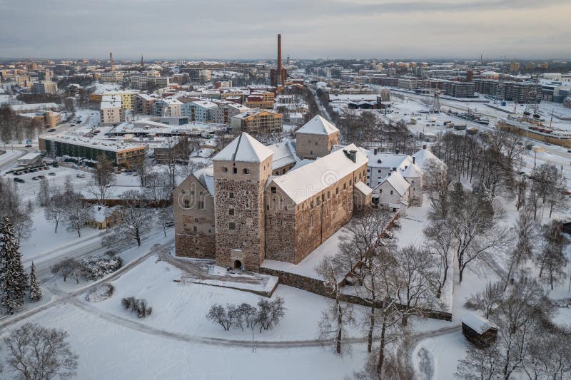 Turku, Castle in Winter in Turku, Finland Stock Image - Image of snow ...