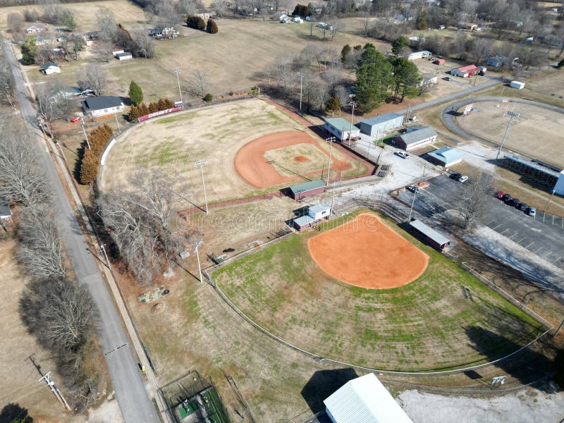Aerial View of Two Baseball Fields in the Countryside Stock Photo ...