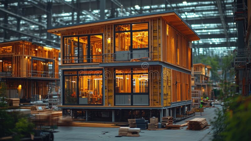 Aerial View of Two Buildings Under Construction Stock Image - Image of ...