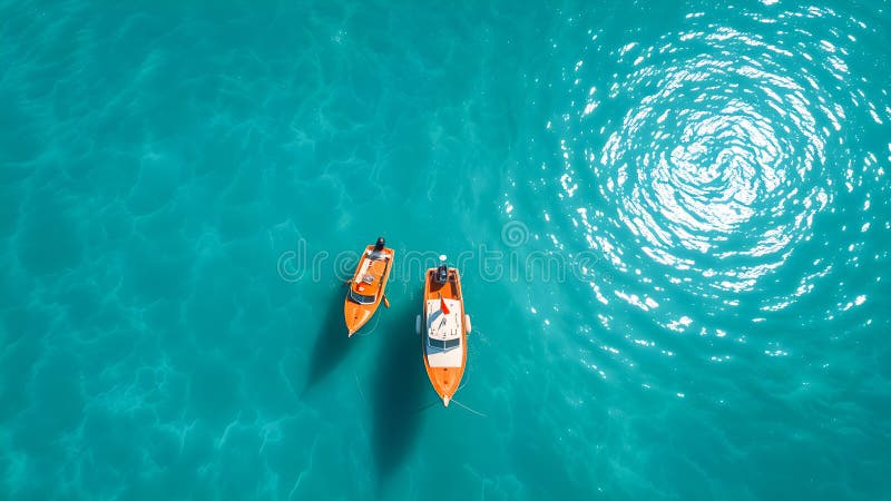 Aerial View of Two Kayaks on Turquoise Water Stock Illustration ...