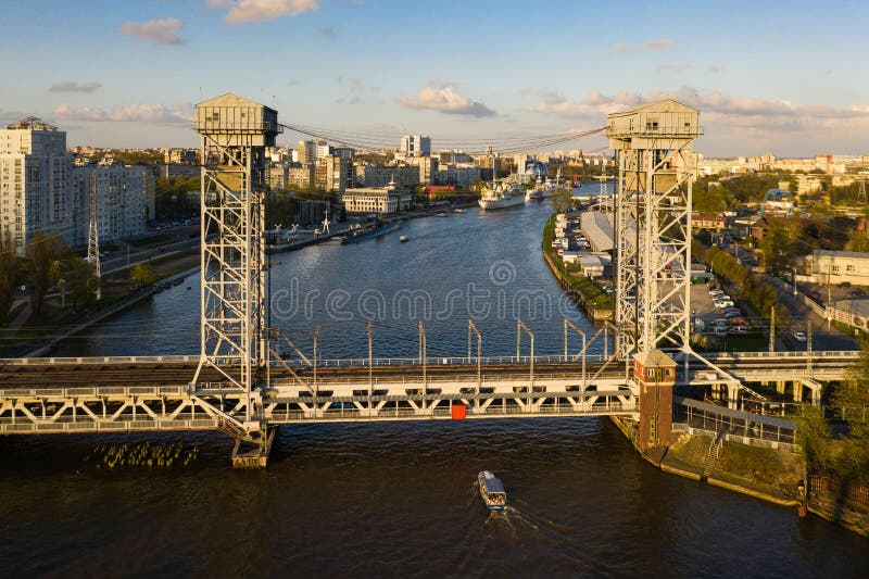 Aerial View of the Two-tiered Bridge Stock Photo - Image of building ...