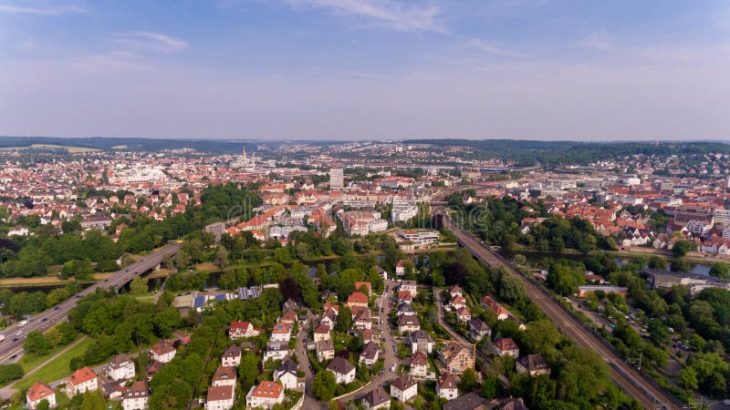 Aerial view of Ulm city. stock photo. Image of background - 176533638