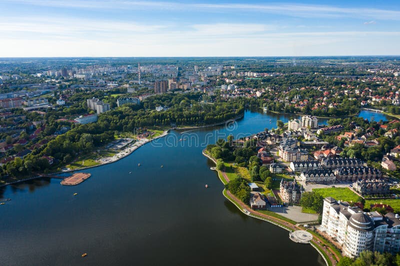 Aerial View of the Upper Lake Stock Image - Image of view, building ...