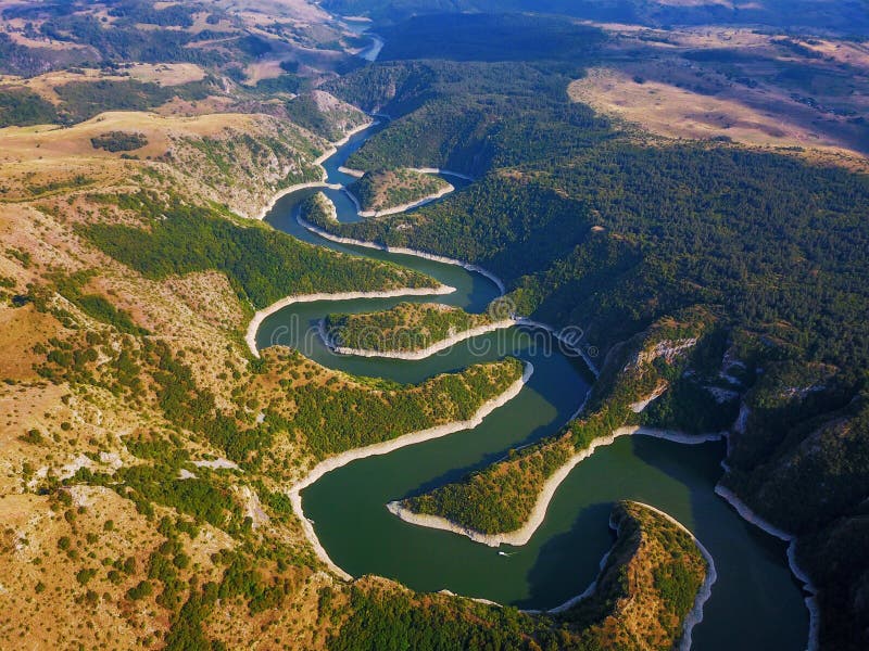 Aerial View of Mountain River Uvac in Serbia Stock Image - Image of ...