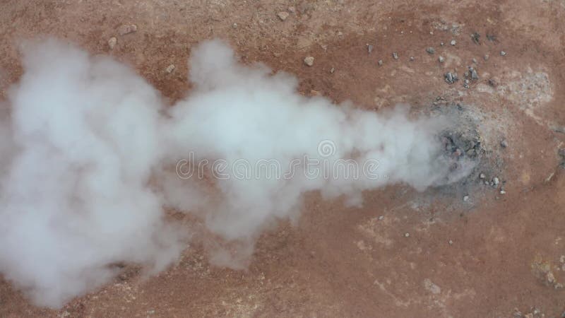 Aerial View of a Valley with Steaming Fumaroles. Iceland Stock Video ...