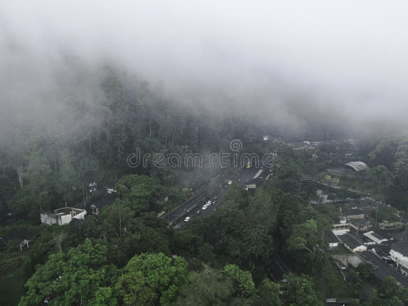 Aerial View Valley in Tropical Forest in Indonesia Stock Image - Image ...