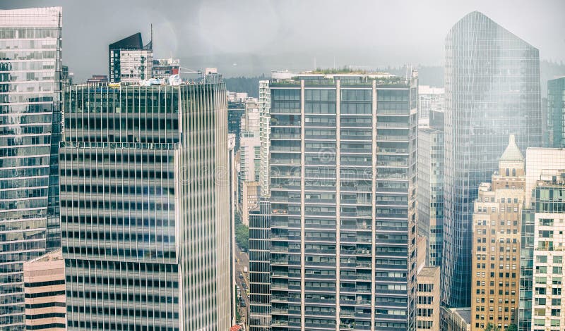 Aerial View of Vancouver Skyscrapers, Canada Stock Photo - Image of ...