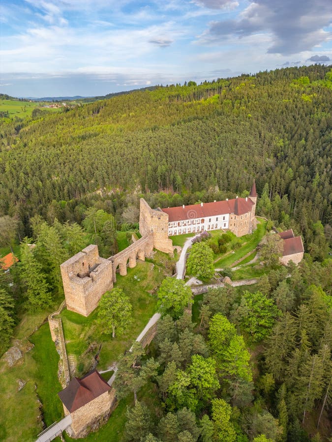 Aerial View of Velhartice Castle S Historic Design Stock Photo - Image ...