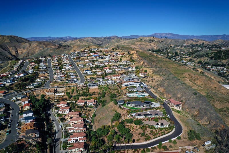 Aerial View of Ventura California Hillside Stock Image - Image of urban ...