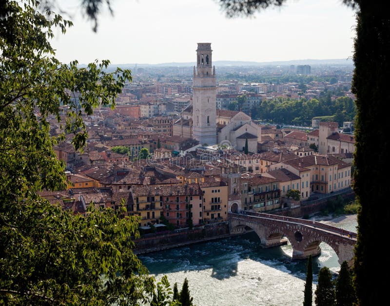 Aerial view of Verona stock image. Image of renaissance - 15672903