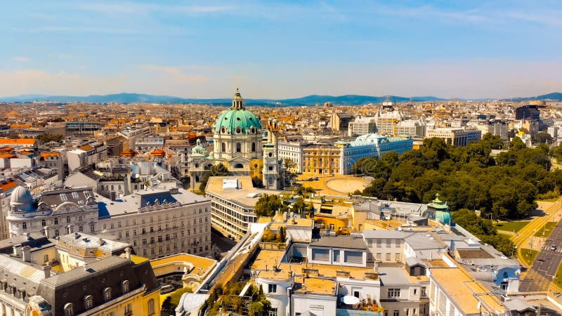 Aerial view of Vienna stock photo. Image of cityscape - 215557612