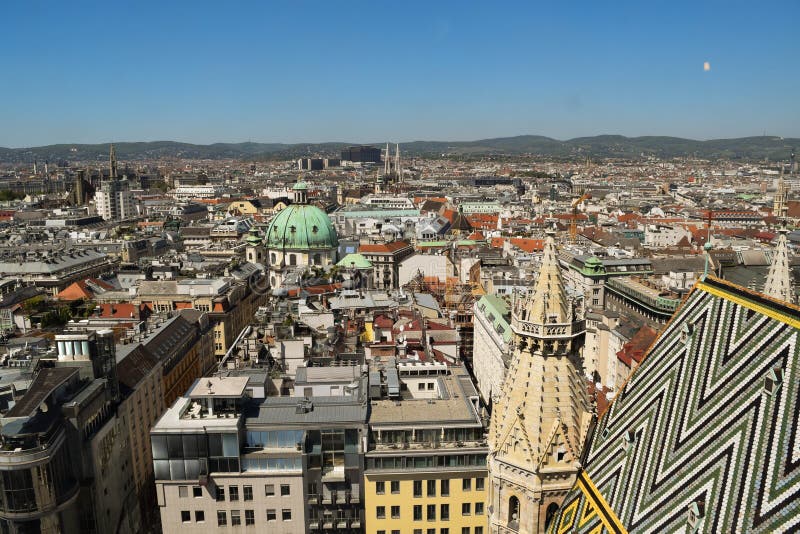 Aerial view of vienna stock image. Image of blue, house - 130887789