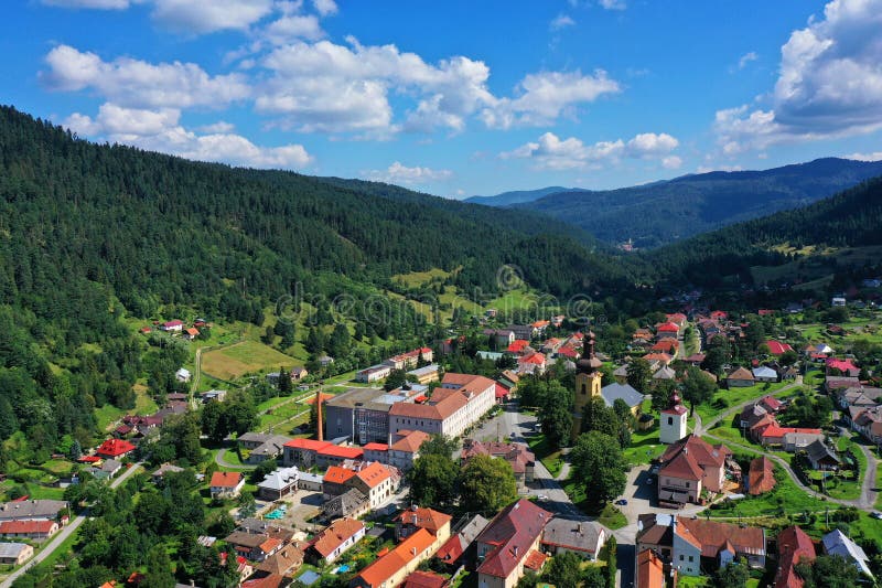 Aerial View of the Village Smolnik in Slovakia Stock Image - Image of ...