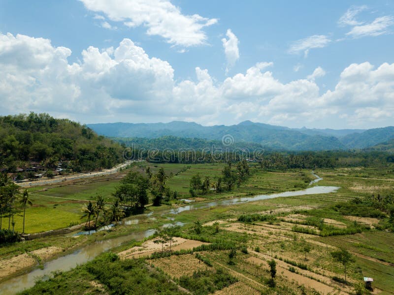 View of Village in a Valley with Nice Field View Under the Mountains ...