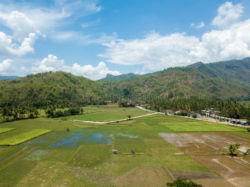 View of Village in a Valley with Nice Field View Under the Mountains ...