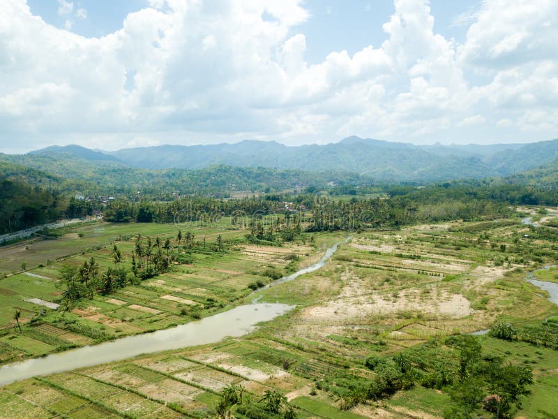 View of Village in a Valley with Nice Field View Under the Mountains ...
