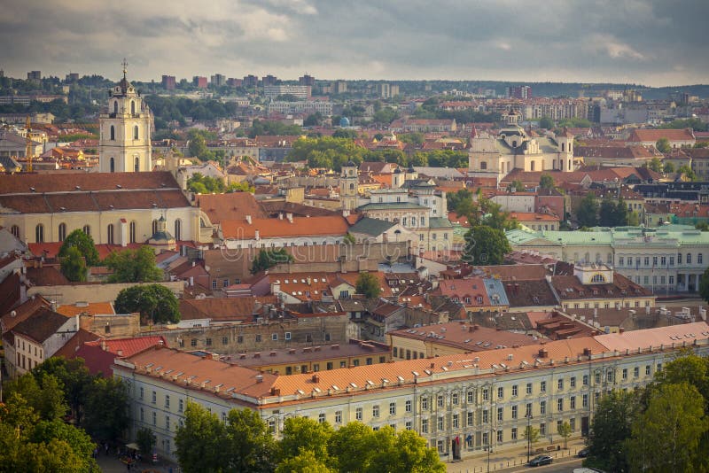 View of Vilnius Old Town, Lithuania Stock Image - Image of historic ...
