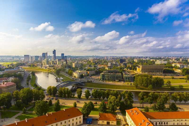 View of Vilnius Old Town, Lithuania Stock Image - Image of historic ...