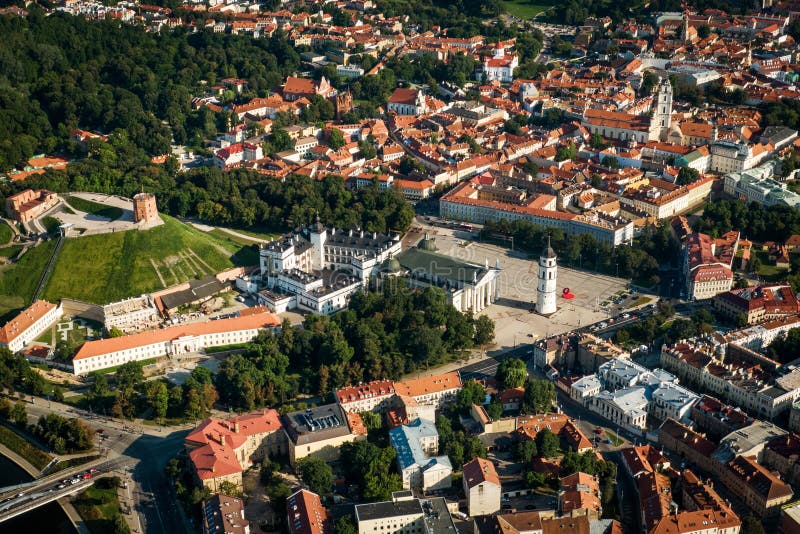 Aerial View of Vilnius Old Town, Lithuania. Stock Photo - Image of ...