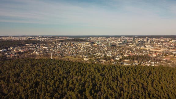 Aerial View of Vilnius, Vingis Park Stock Image - Image of outdoor ...
