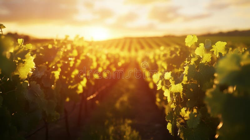 Aerial View Vineyard Stunning Sunset Backdrop Stock Photos - Free ...