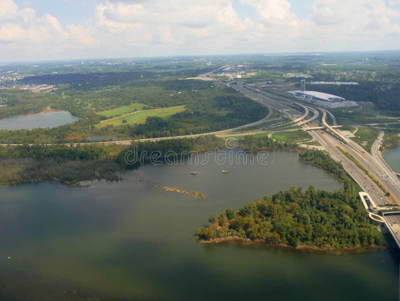 View of Virginia with the Interstate Highway Below Stock Photo - Image ...