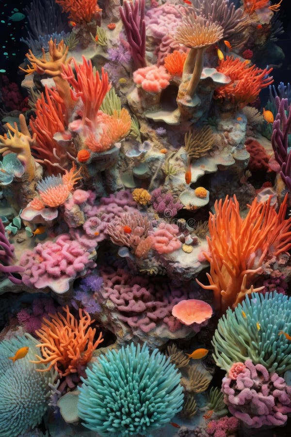 Aerial View of a Vivid Coral Reef Formation Stock Image - Image of ...