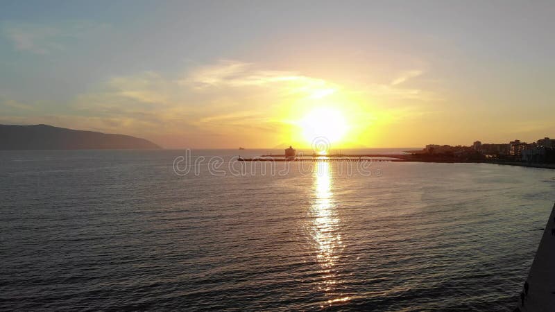 Aerial View of Vlora Bay. Morning Landscape of Vlora Bay Stock Footage ...