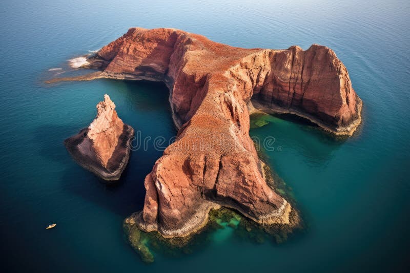 Aerial View of a Volcanic Archipelago Formation Stock Illustration ...