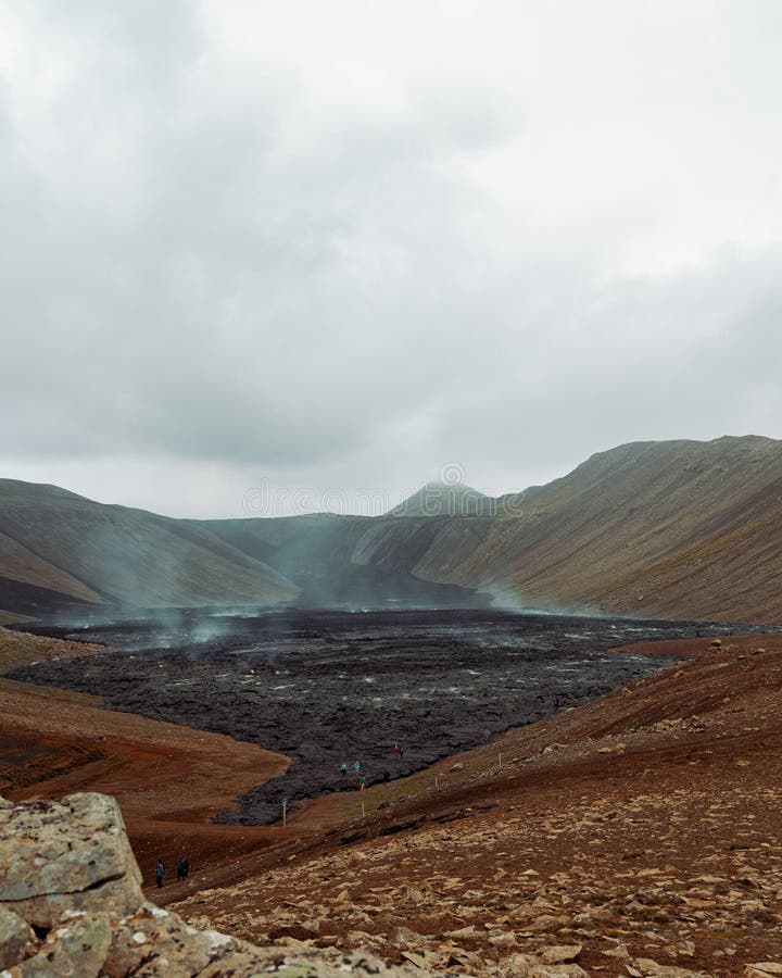 Aerial View of Volcano Landscape Stock Image - Image of tourism ...