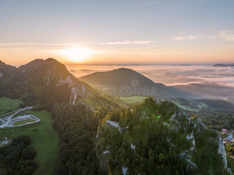 Aerial View of Vrsatec Hill in Slovakia Stock Photo - Image of mountain ...