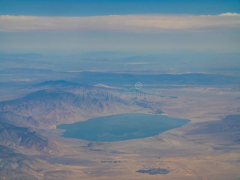 Aerial View of the Walker Lake Stock Photo - Image of clouds, bird ...